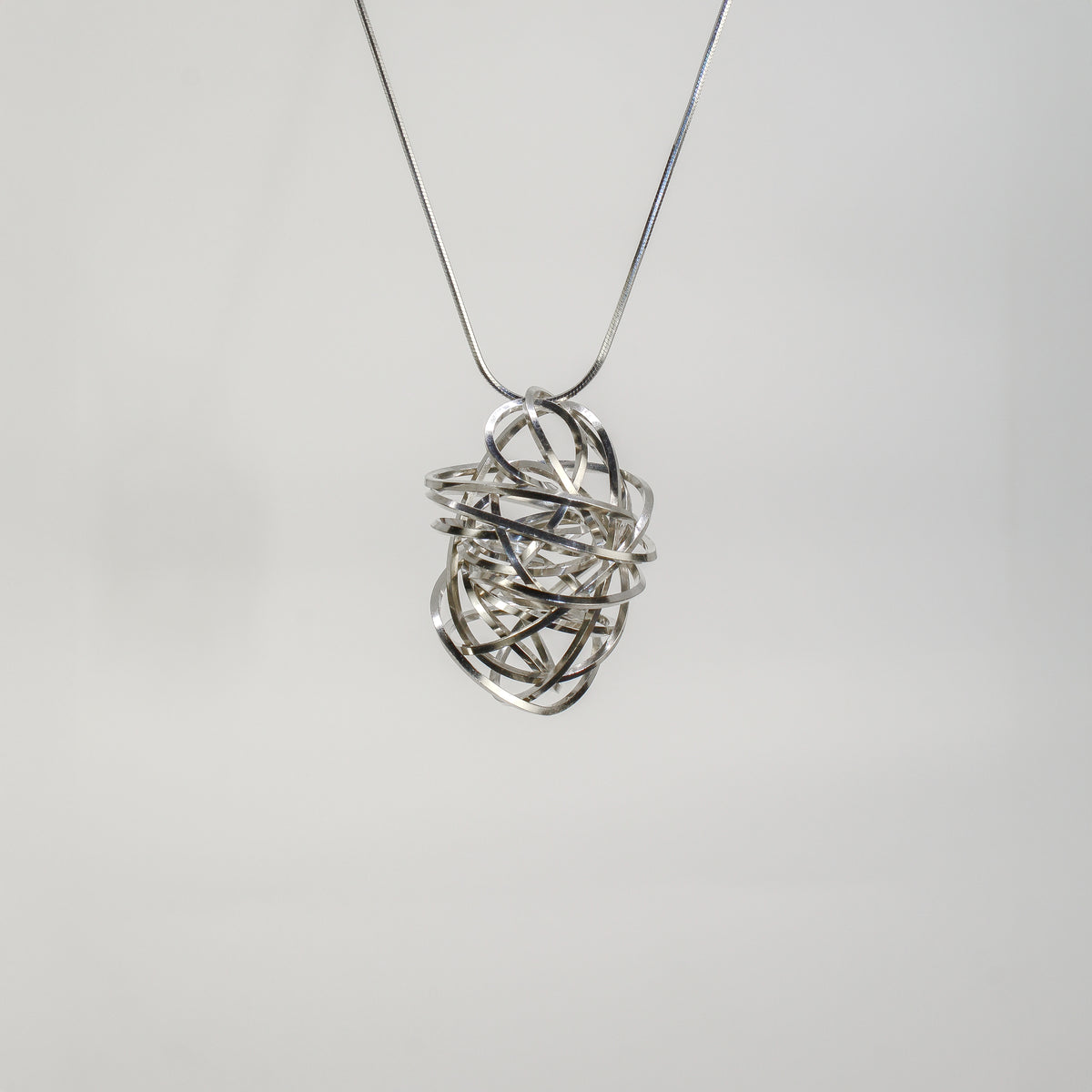 NEW! Large Square Wire Nest Pendant in Sterling Silver by Rina Young ...