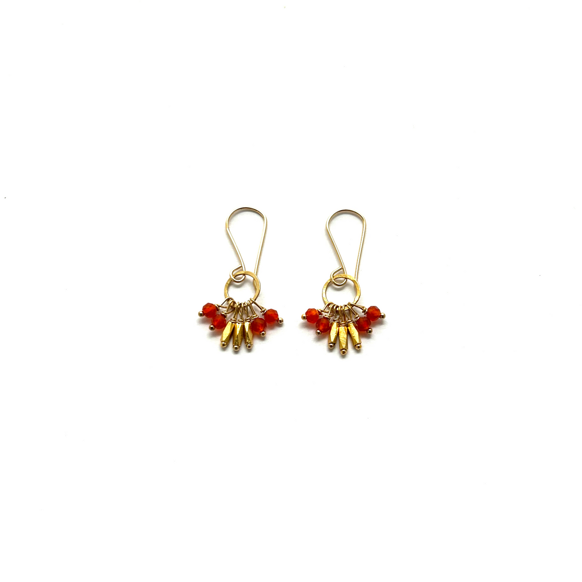 NEW! Carnelian and Gold Vermeil Beads on Gold Fill Earring by Debbie F ...