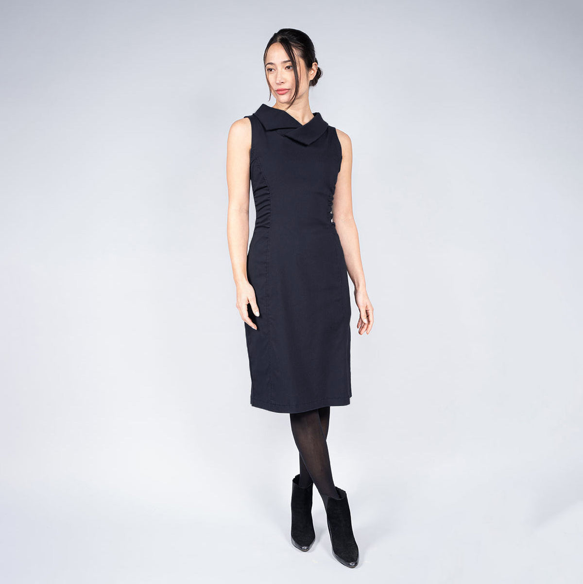 NEW! Arcadia Dress in Stretch Twill by Porto– Fire Opal Company