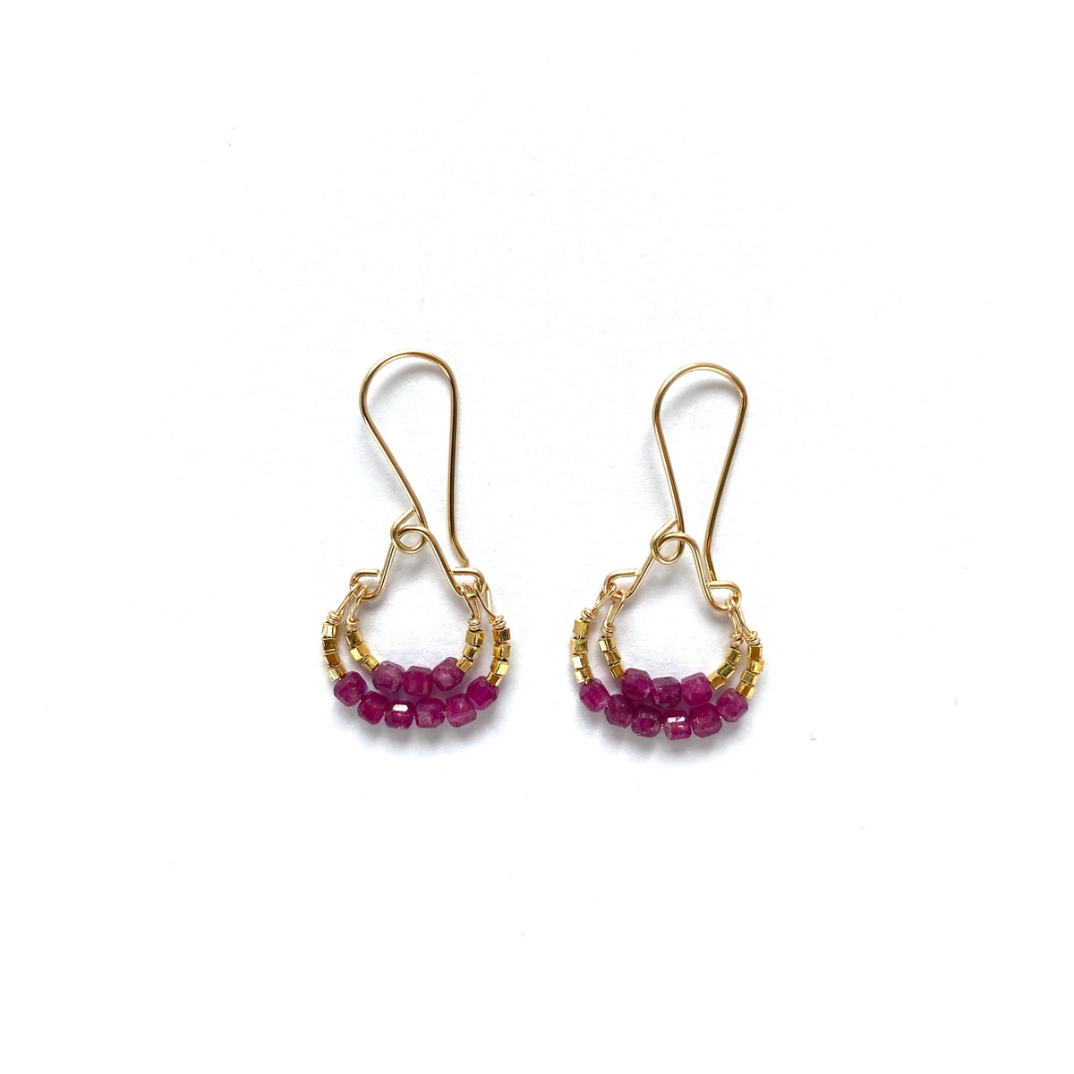 NEW! Gold Vermeil and Ruby Beads on Gold Fill Earring by Debbie Fisher ...