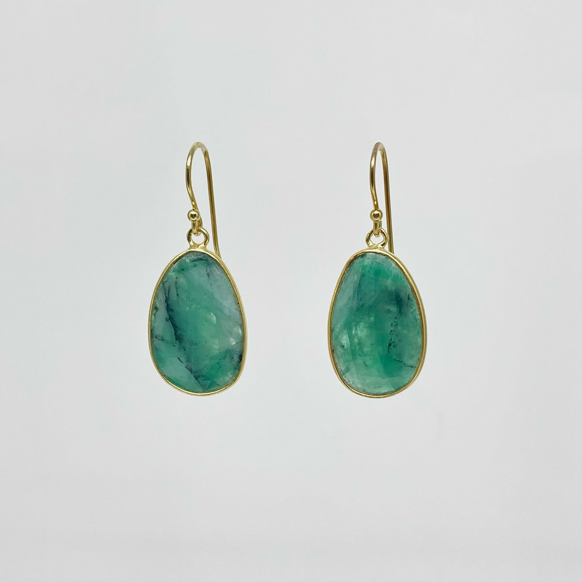 NEW! Bezeled Emerald Earrings in 18K Gold Vermeil by Sarah Richardson ...
